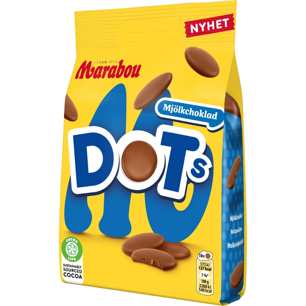 DOTs Milk Chocolate Snack Bags By Marabou
