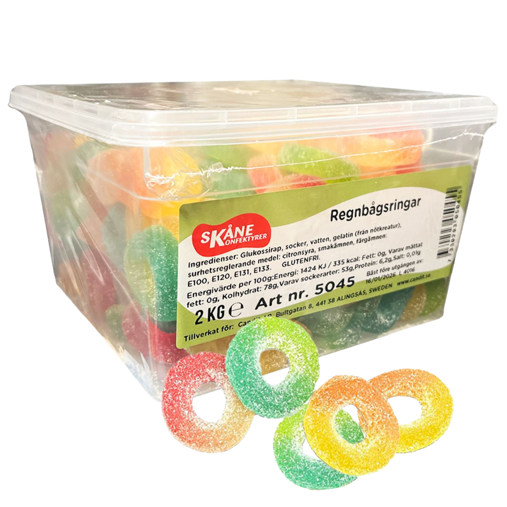 Chewy Rainbow Rings Pick And Mix Bulk Box By Skåne Konfektyr