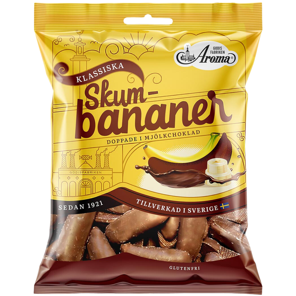 Classic Chocolate Foam Bananas Bulk Box By Swedish Aroma