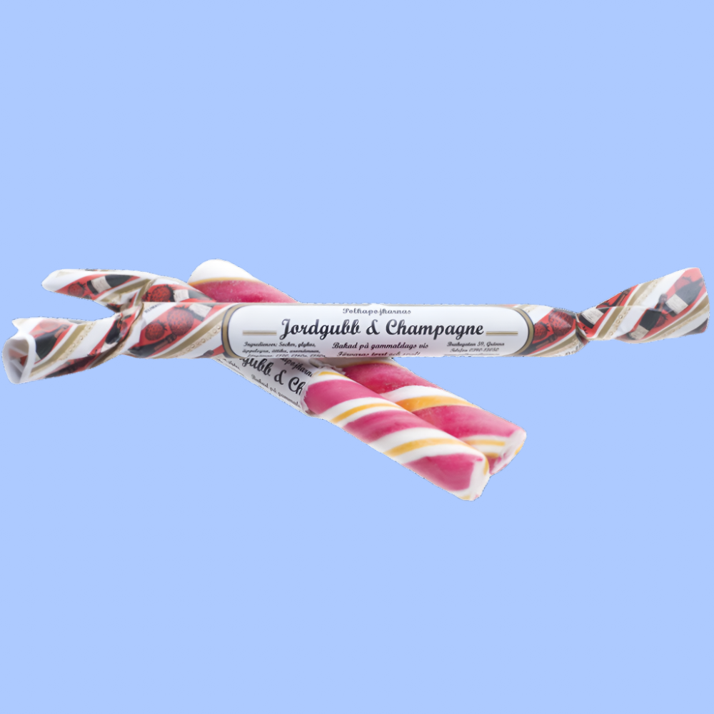 Classic Swedish Candy Canes Cocktail Series "Strawberry And Champagne"