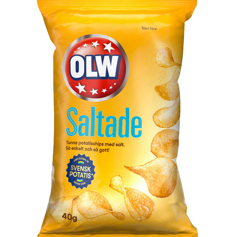 Salty Potato Snack Bags Retail Box By Swedish OLW