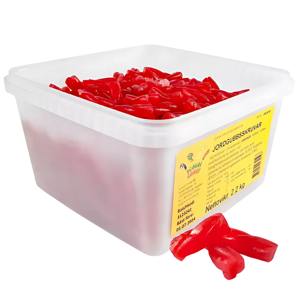 Small Strawberry Screws Pick And Mix Bulk Box By Scandi Candy