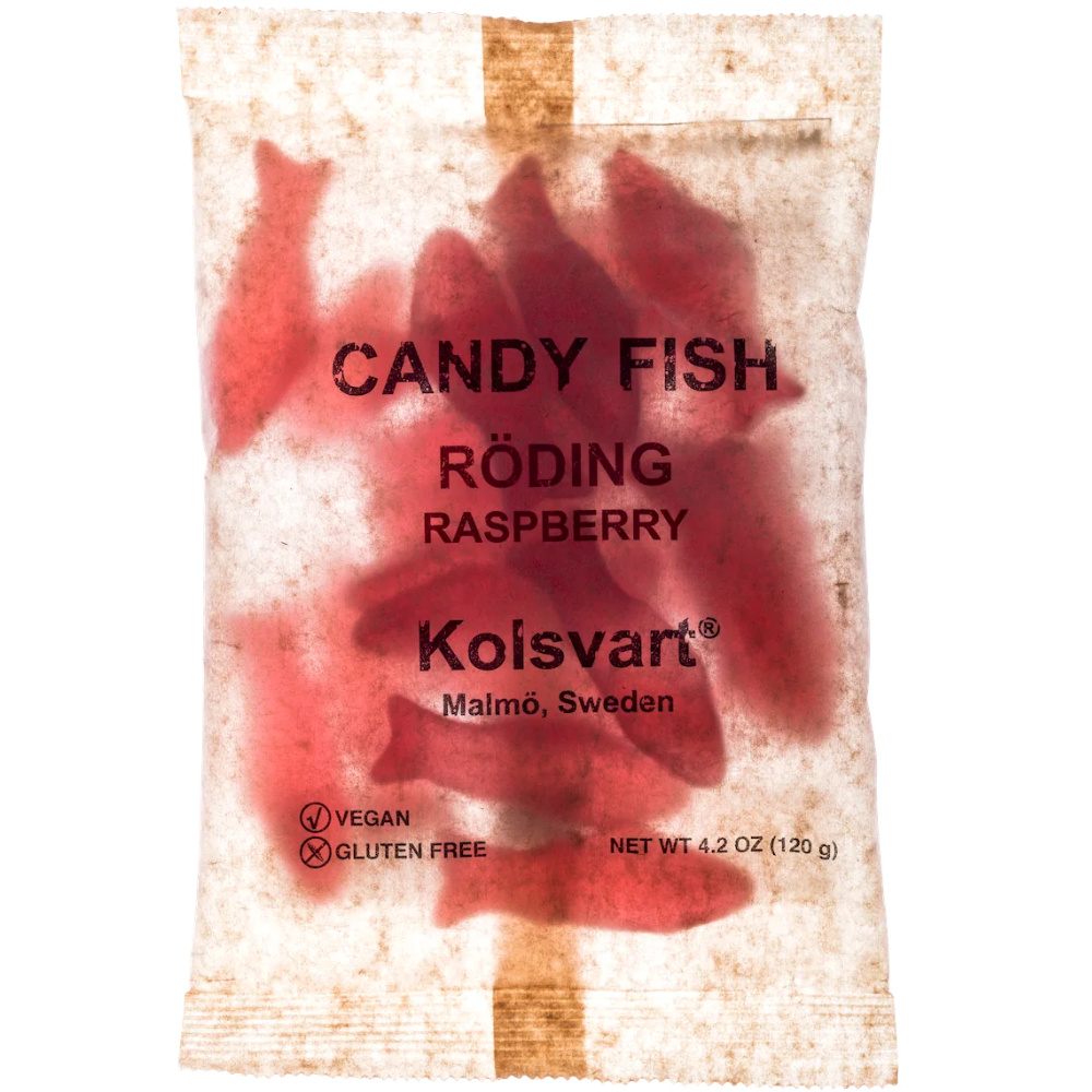 Vegan Raspberry Chars Swedish Fish Bulk Box By Kolsvart